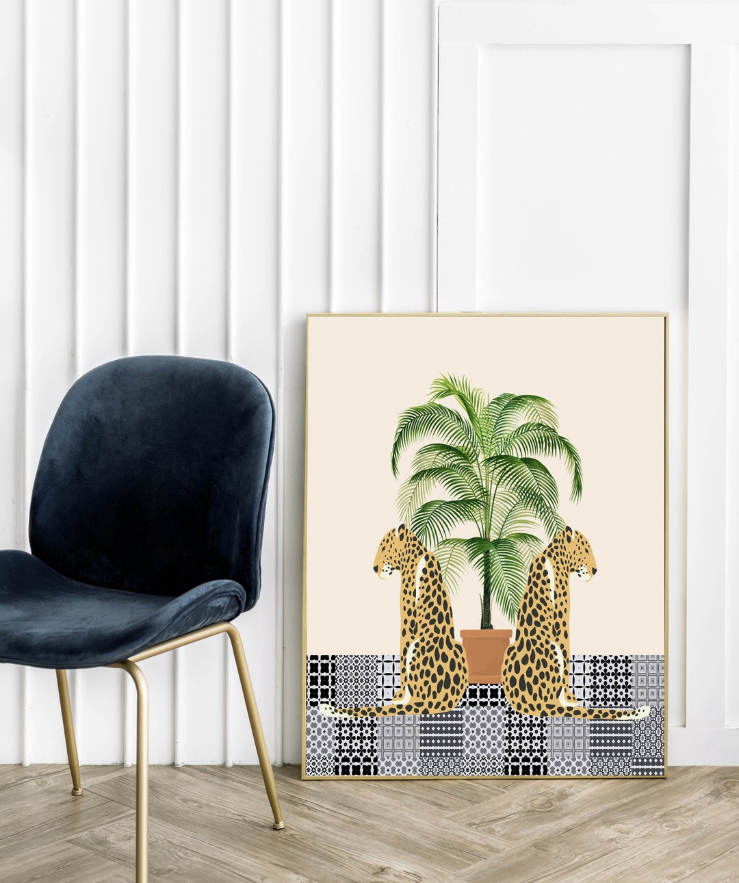 Leopards Coconut Palm Tree Plant Lover Premium Poster Interior Home ...
