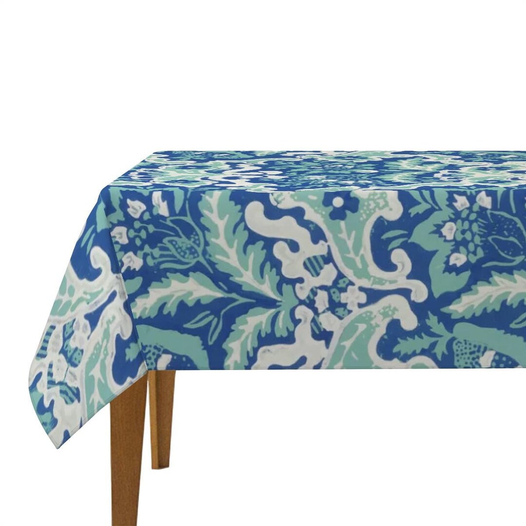 Blue Floral Tablecloths, Square and Round Table Cloths, Housewarming ...