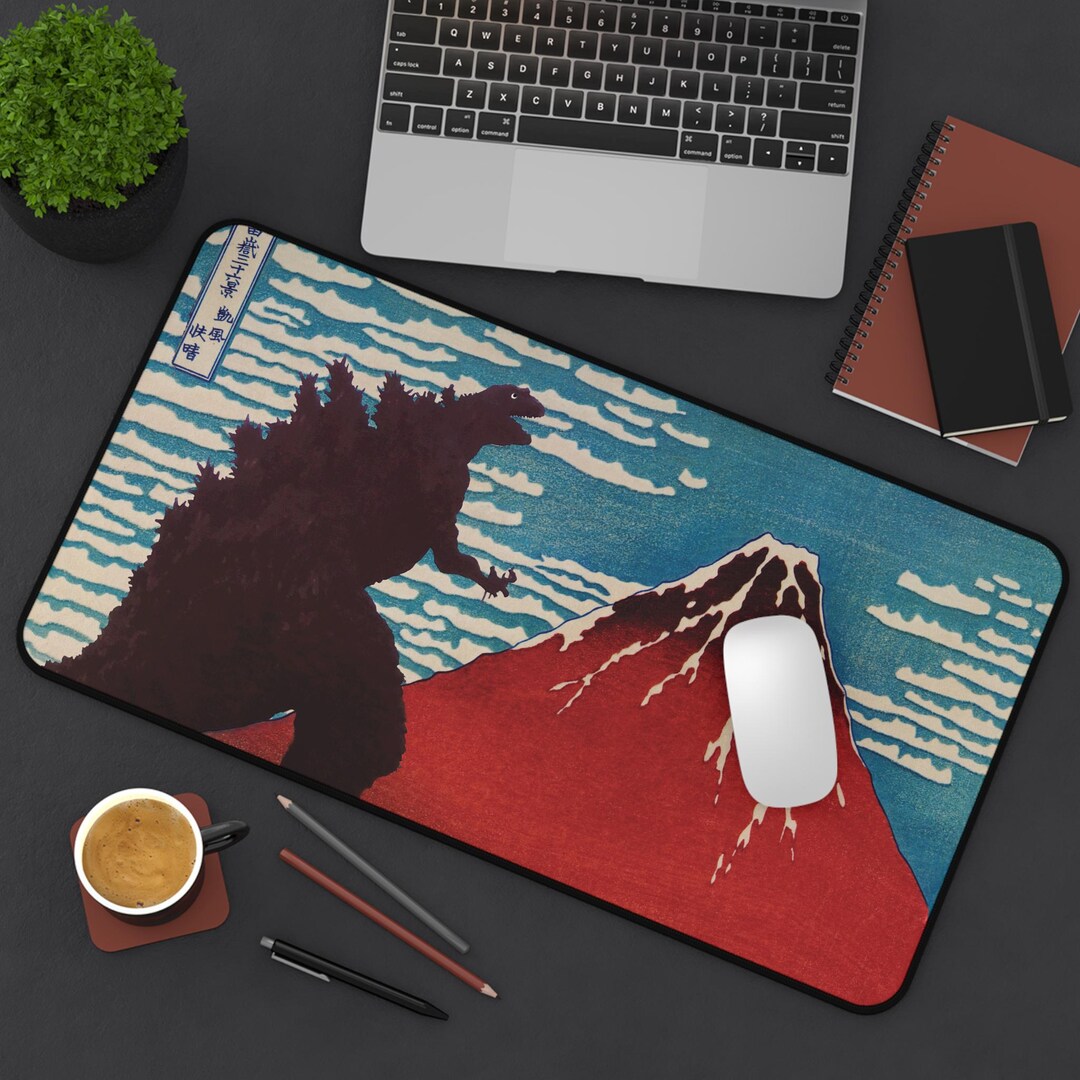 Gozilla Mt Fuji Desk Mat, Japan Scenery Mouse Pad, Back to School Gift ...