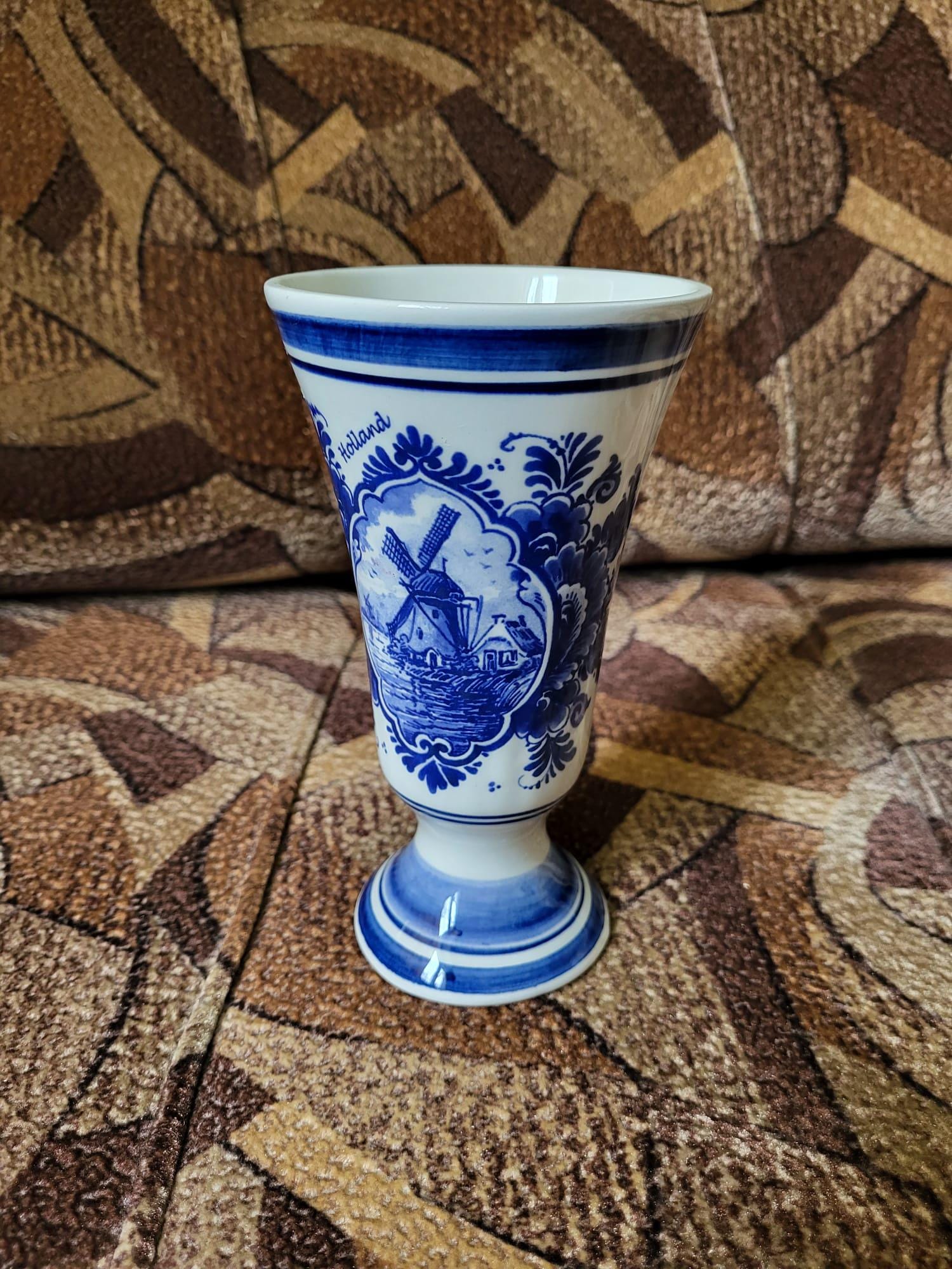 Hand-painted Delft Blue Holland Vase – Vintage Dutch Ceramic Tulip Vase ...