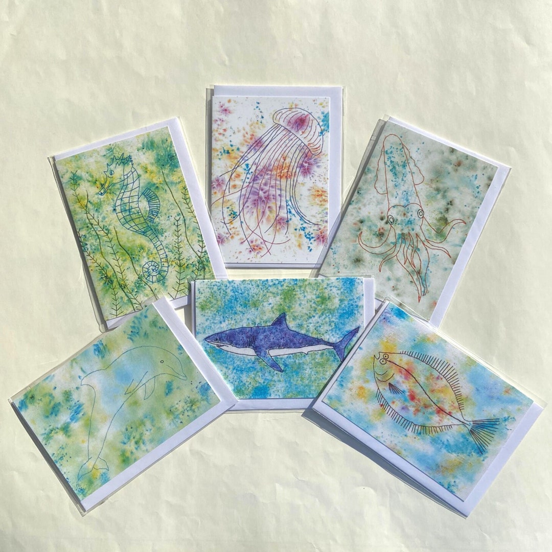 Under the Sea Pack of 6 Greetings Cards - Etsy