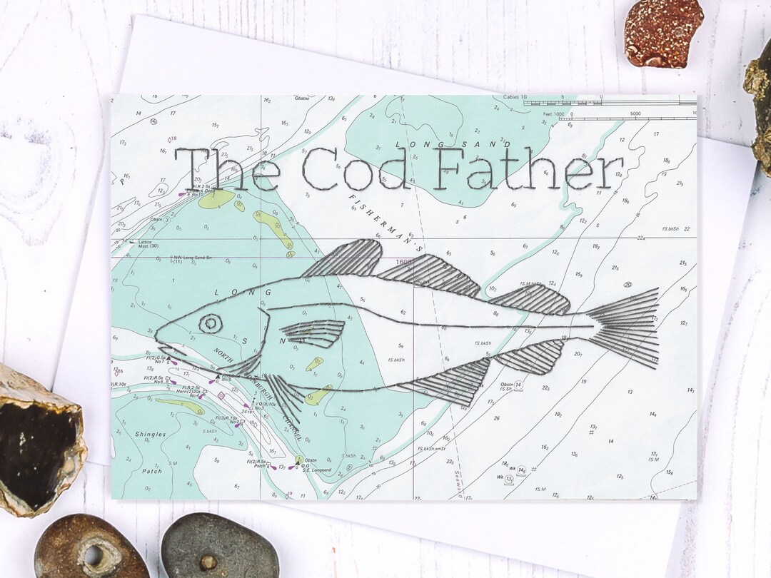 The Cod Father Card, Nautical Map Card, Fathers Day Card, Dad Card - Etsy