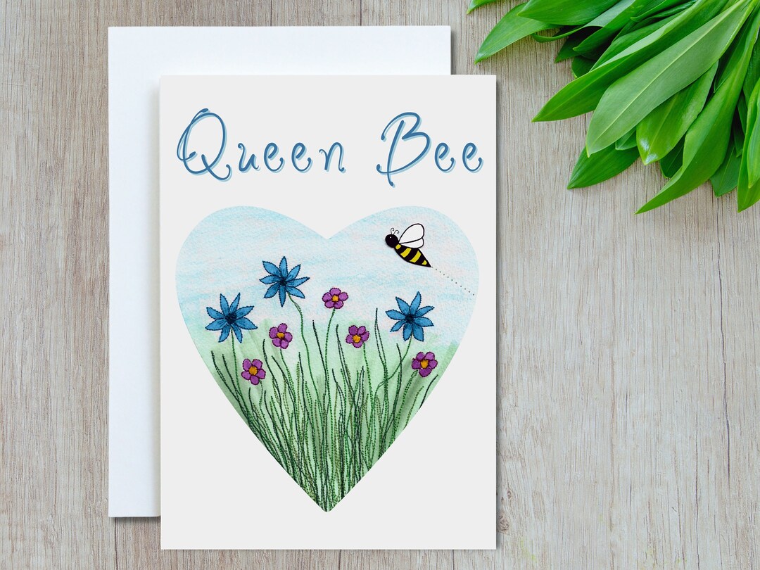 Queen Bee Card, Personalised Card, Bee Birthday Card, Just Because Card ...