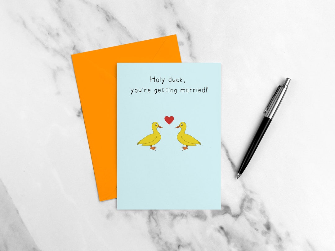Holy Duck, You're Getting Married Card, Yellow Ducks, Gender Neutral ...