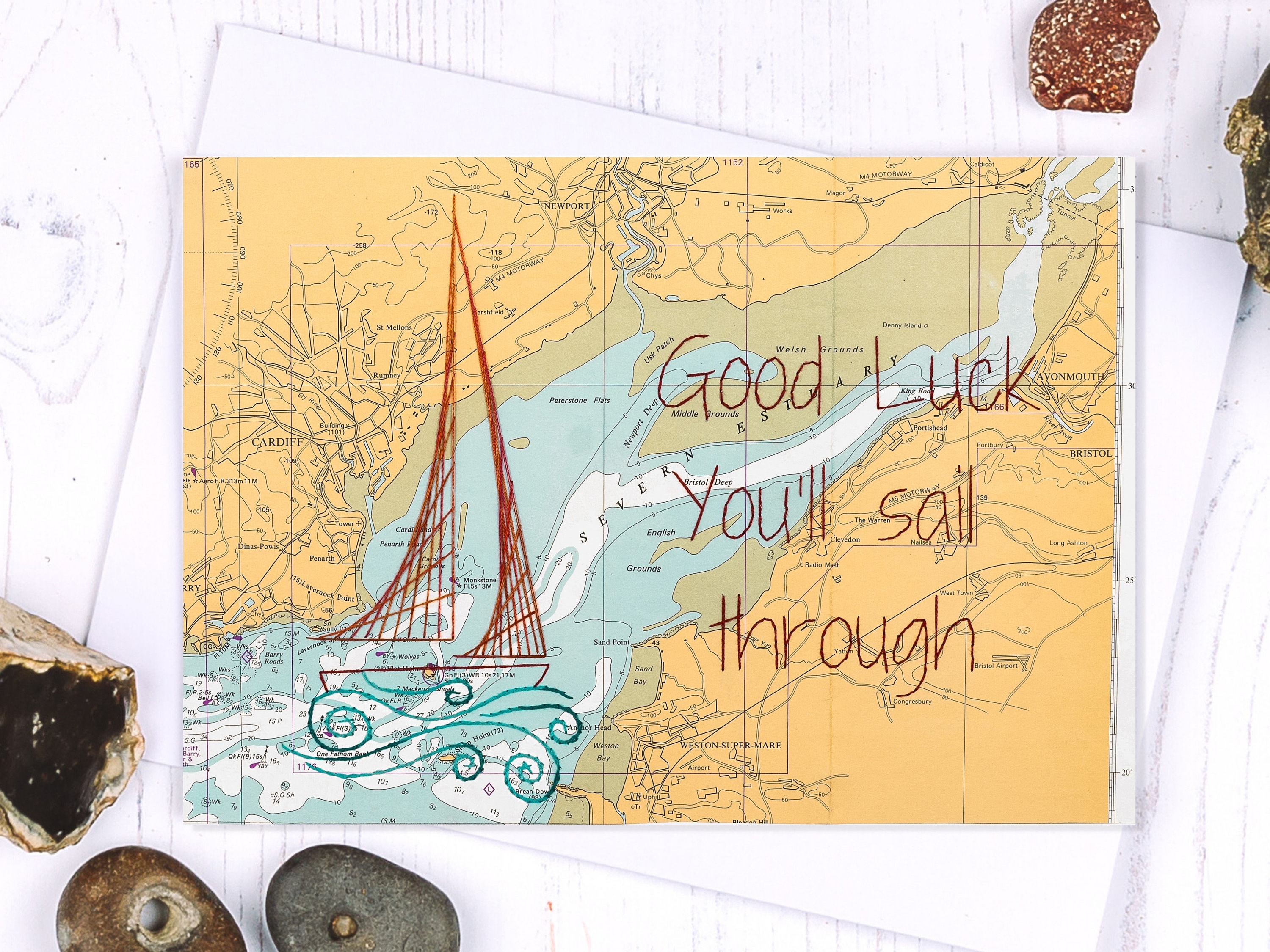 Good Luck You'll Sail Through Sailing Boat Card, Bristol, Cardiff ...