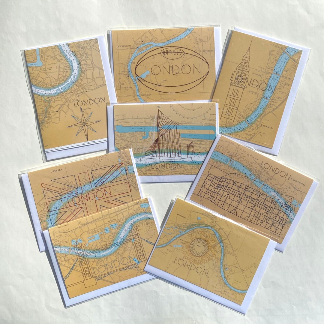 London Pack of 8 Greetings Cards - Etsy