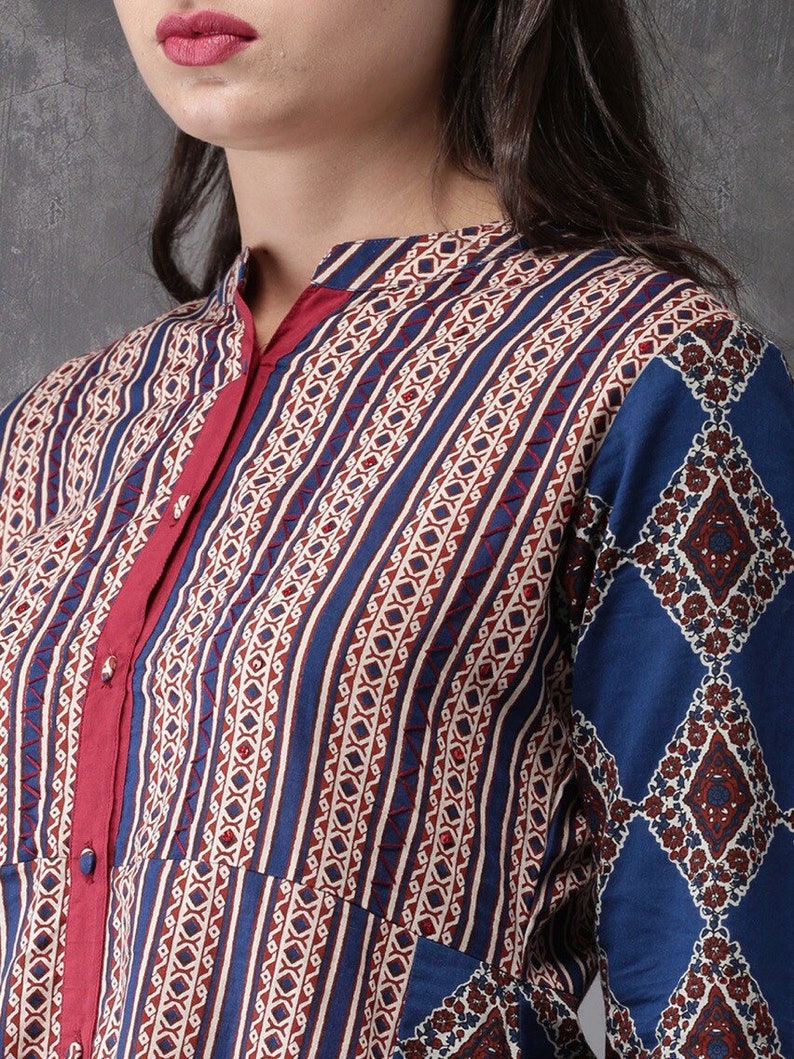 Ethnic Cotton Kurta With Batik Print / Block Print/bollywood /handmade ...