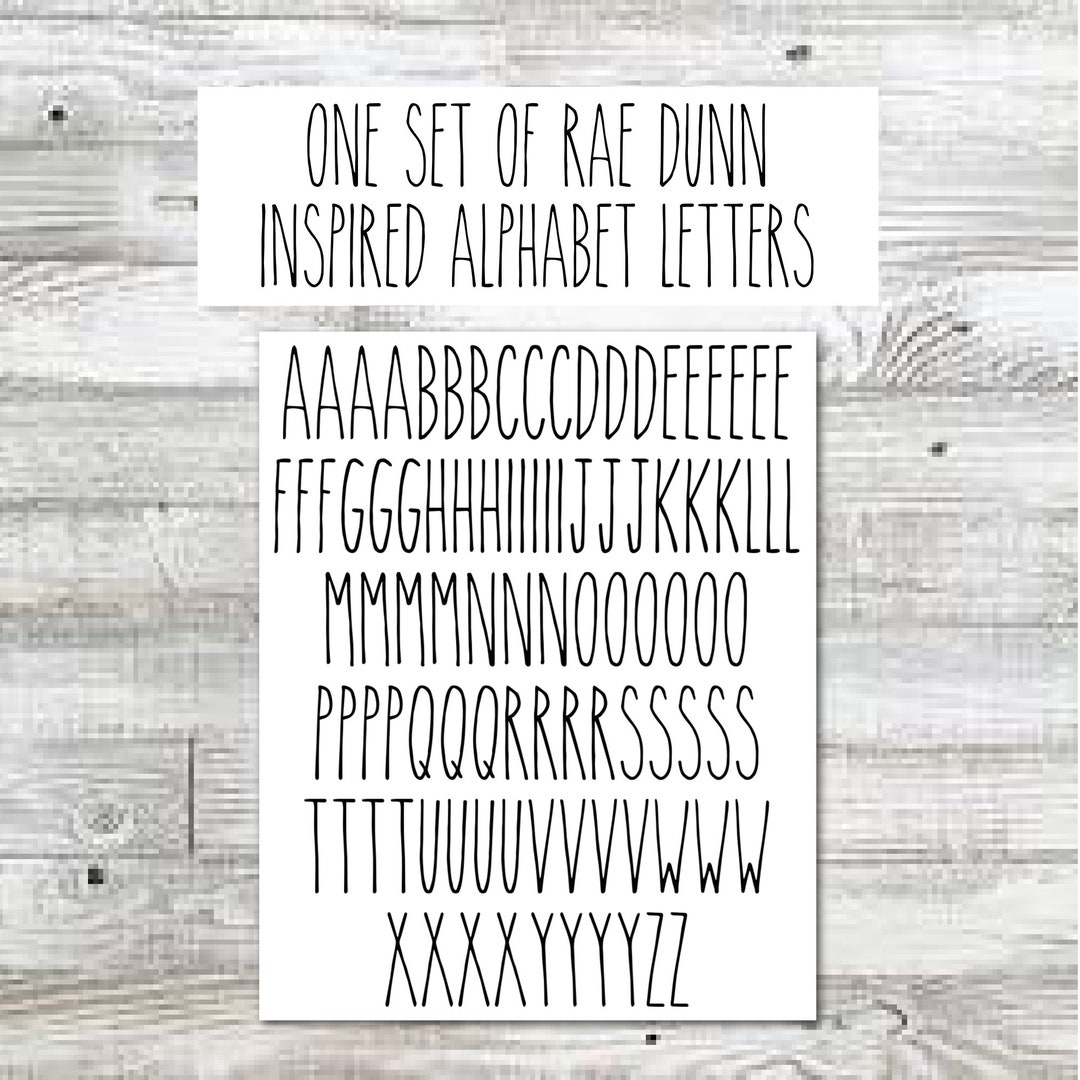 Rae Dunn Inspired Alphabet Letters--farmhouse Style Labels--make Your ...