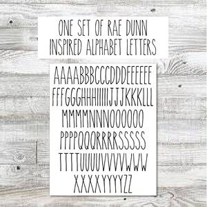 Rae Dunn Inspired Alphabet Letters--farmhouse Style Labels--make Your ...