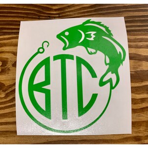Fish Monogram Decal--car Decal--vehicle Decal--laptop Decal--tumbler ...