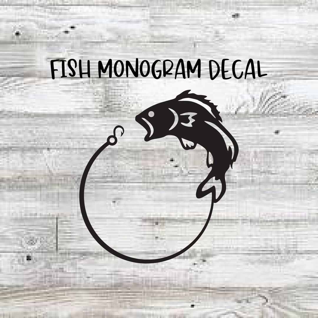 Fish Monogram Decal--car Decal--vehicle Decal--laptop Decal--tumbler ...
