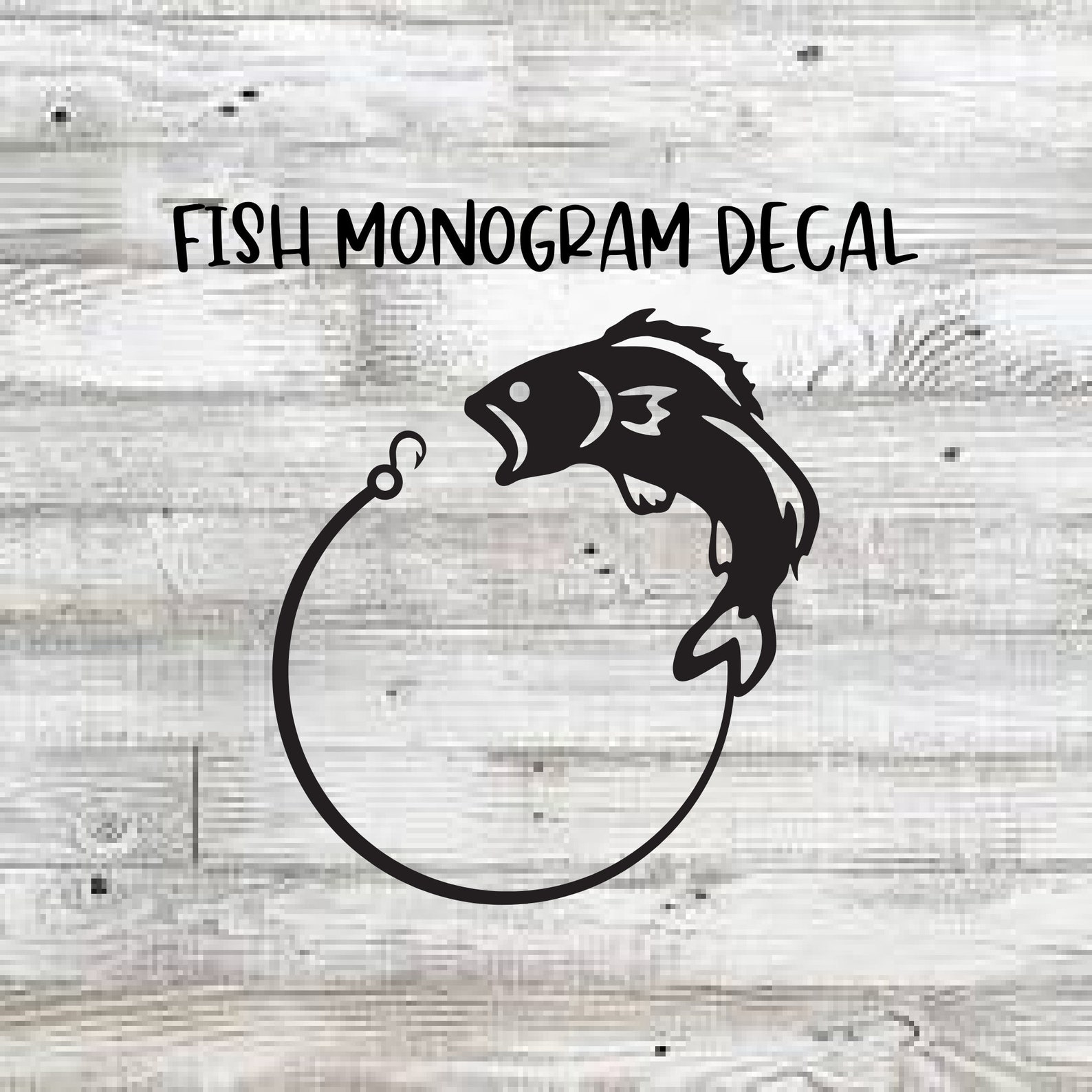 Fish Monogram Decalcar Decalvehicle Decallaptop - Etsy