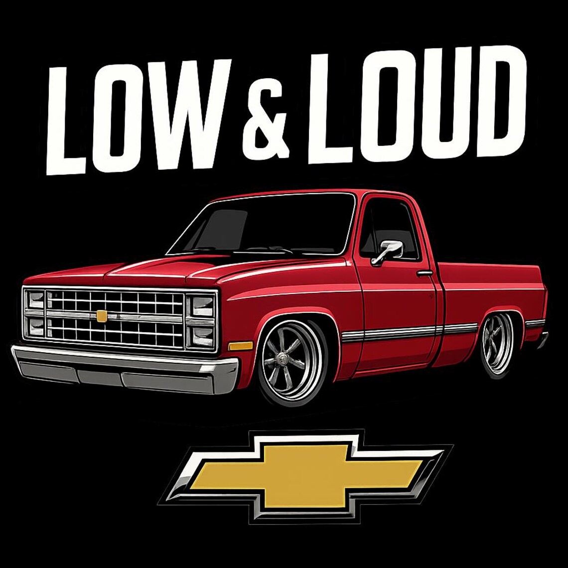 LOW & LOUD Chevy C10 PNG | Slammed Square Body Truck Design | Custom ...