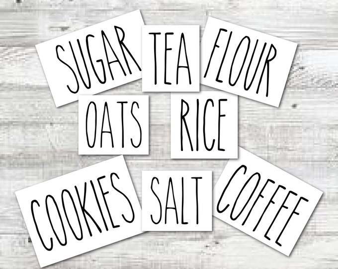 Rae Dunn Inspired Decals, Canister Labels, Canister Decals, Pantry ...