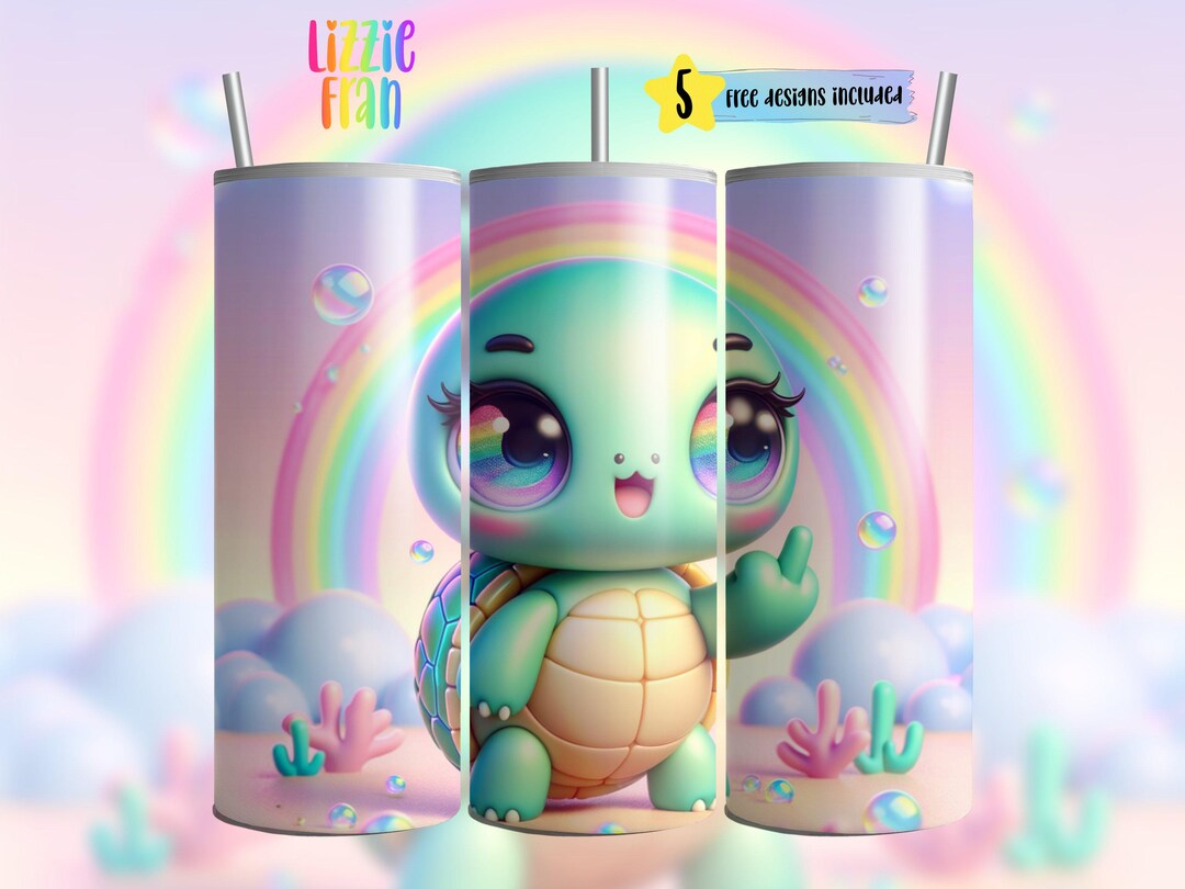 Cute Baby Turtle Middle Finger Seamless Tumbler Wrap 20 Oz PNG Digital ...