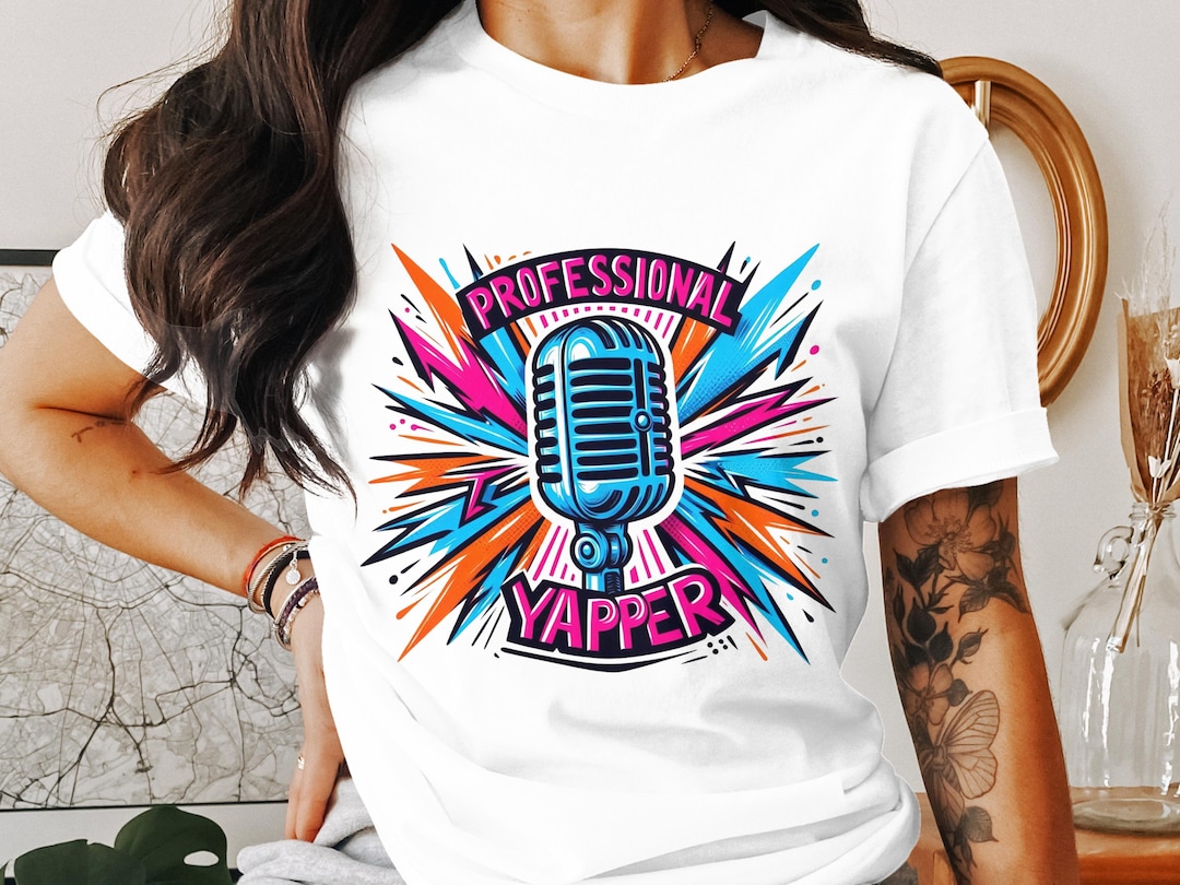 Funny Professional Yapper PNG Podcast Clipart Microphone Neon ...