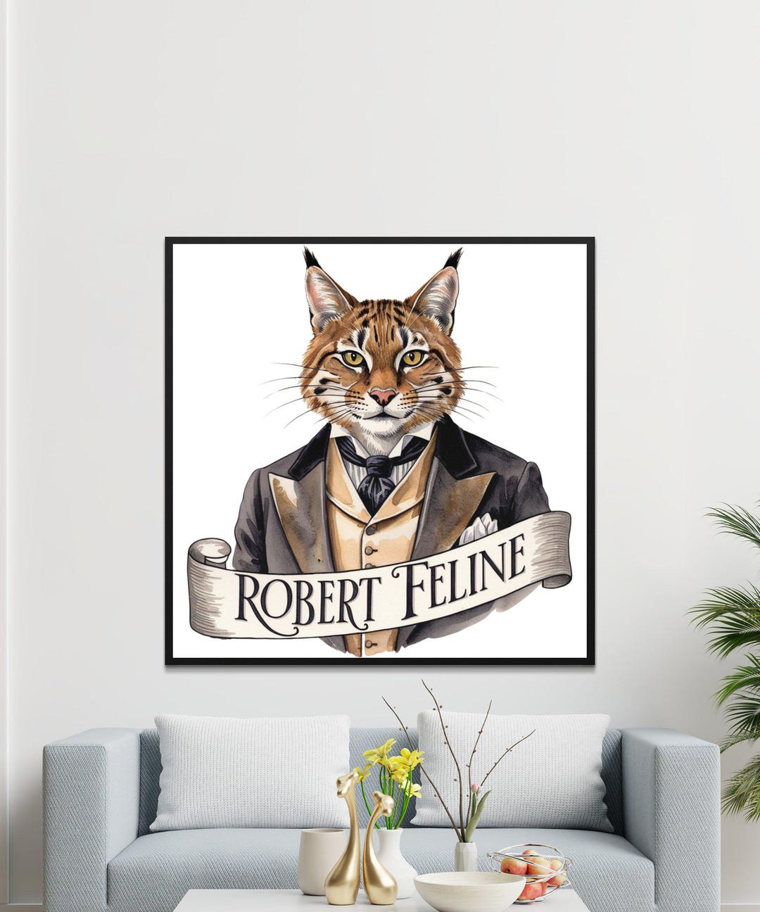 Funny Bobcat Digital Art, PNG Instant Download, Printable Cat ...