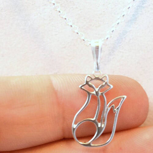 Sterling Silver Fox Necklace Fox Jewelry Fox Gift | Etsy
