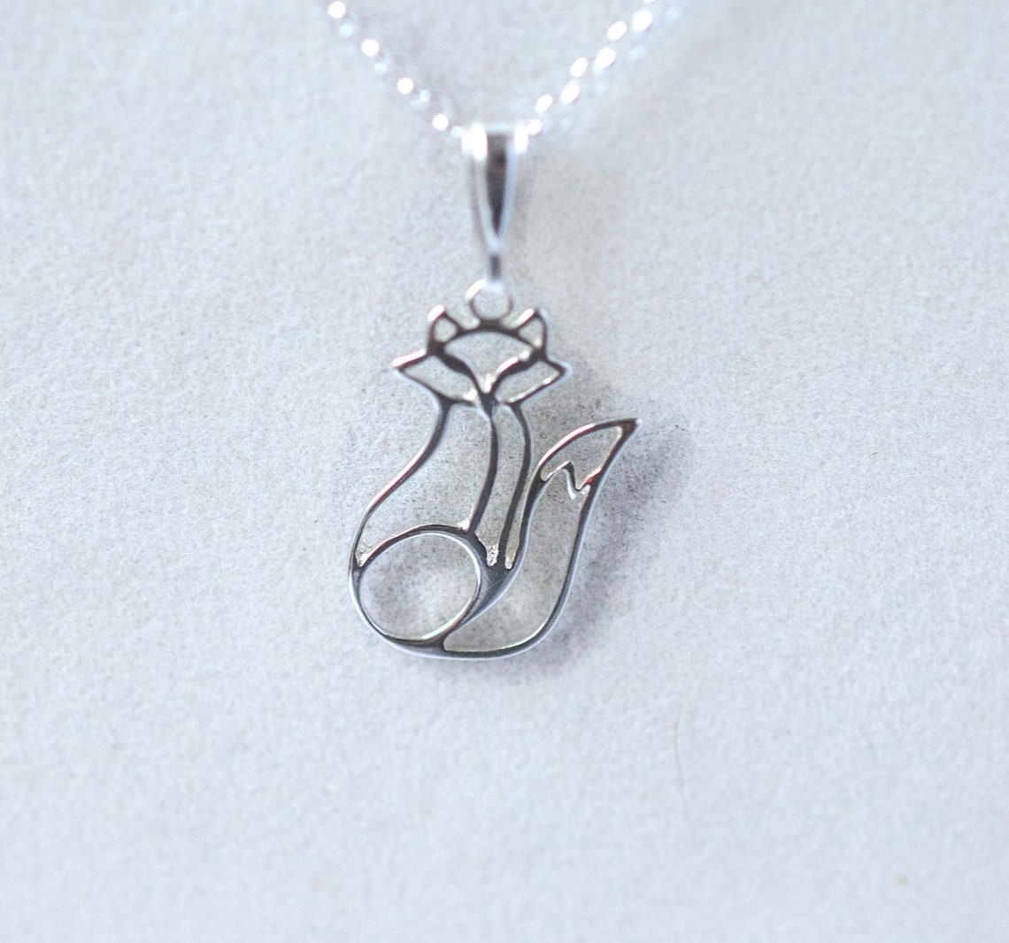 Sterling Silver Fox Necklace Fox Jewelry Fox Gift | Etsy