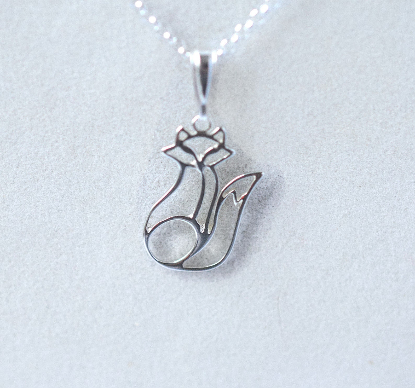 Sterling Silver Fox Necklace Fox Jewelry Fox Gift | Etsy