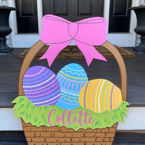 Easter Bunny Pair Easter Basket Wood Outdoor Lawn Decor - Etsy