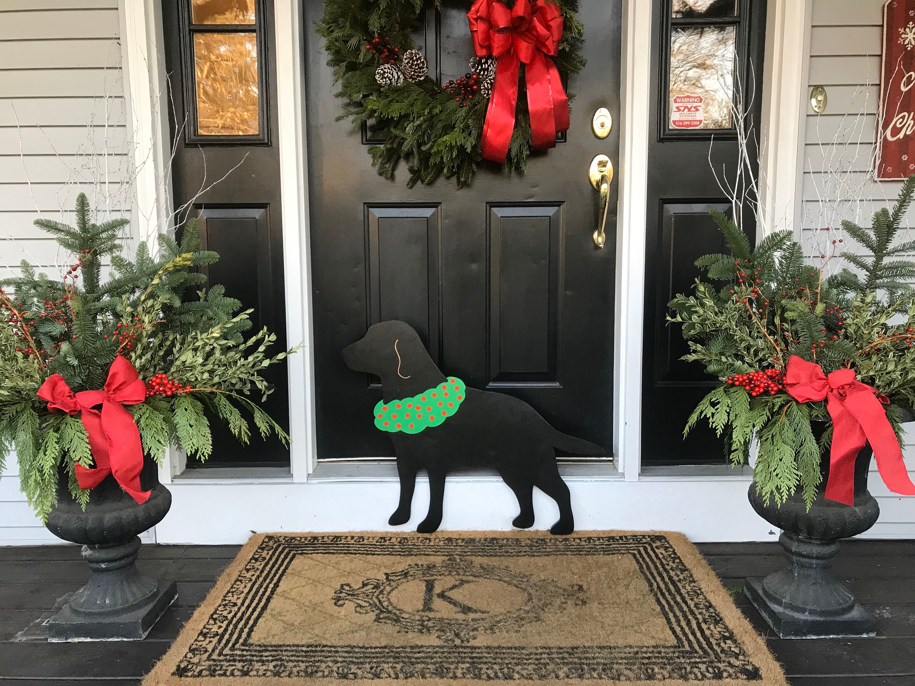 Christmas Labrador With Wreath Outdoor Wood Decoration | Etsy