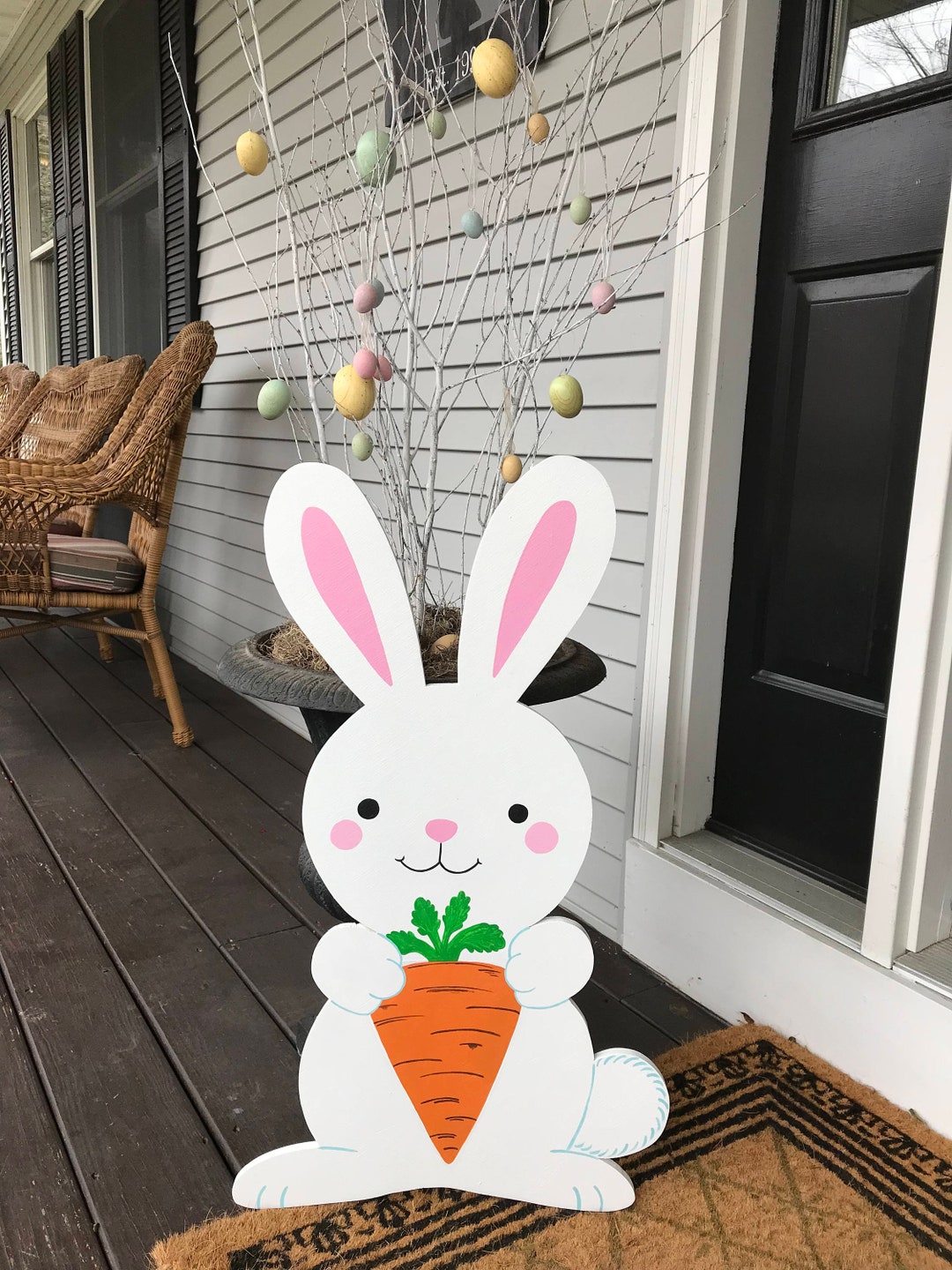 Easter Bunny Wood Outdoor Lawn Decoration - Etsy