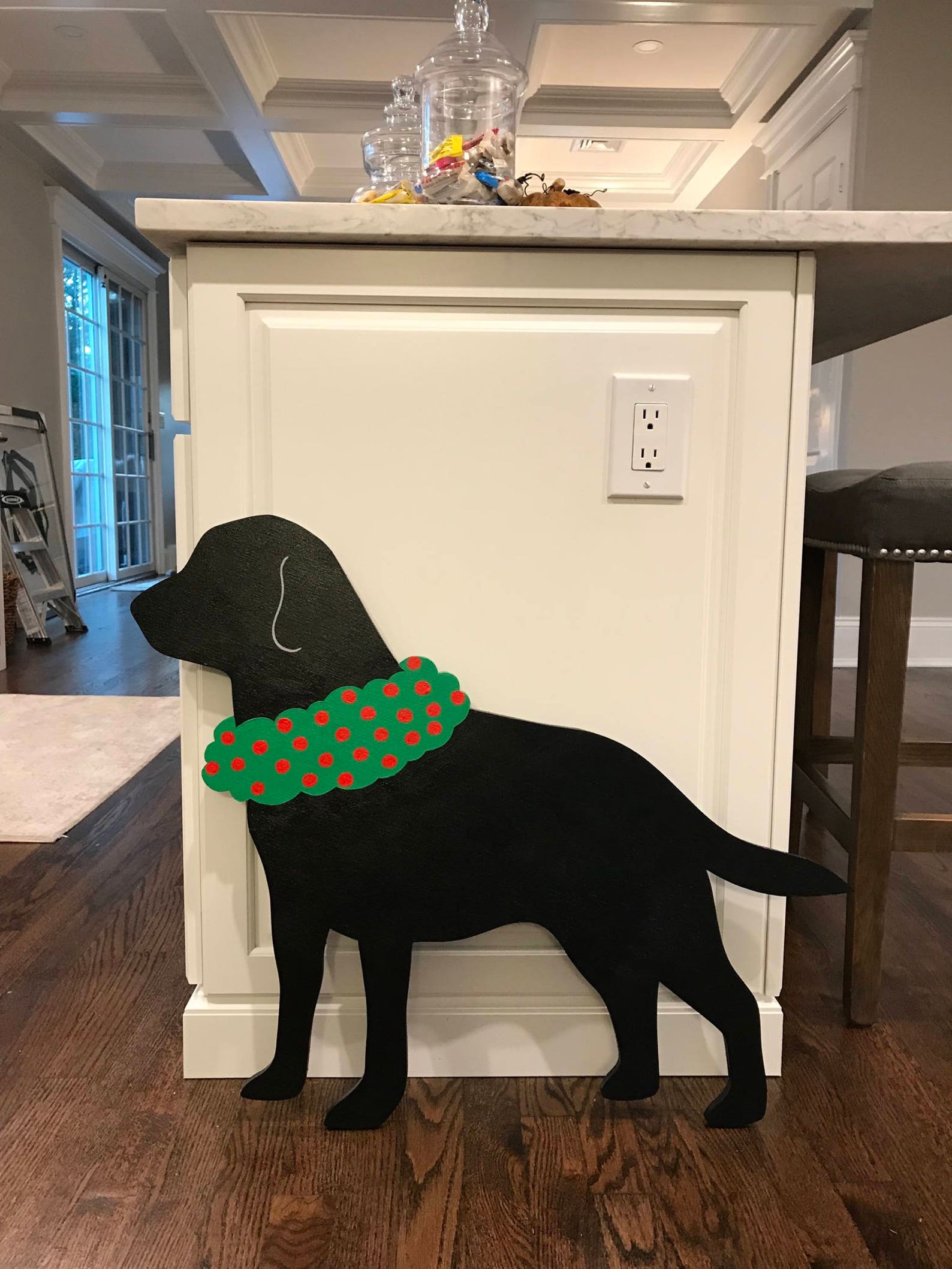 Christmas Labrador With Wreath Outdoor Wood Decoration | Etsy