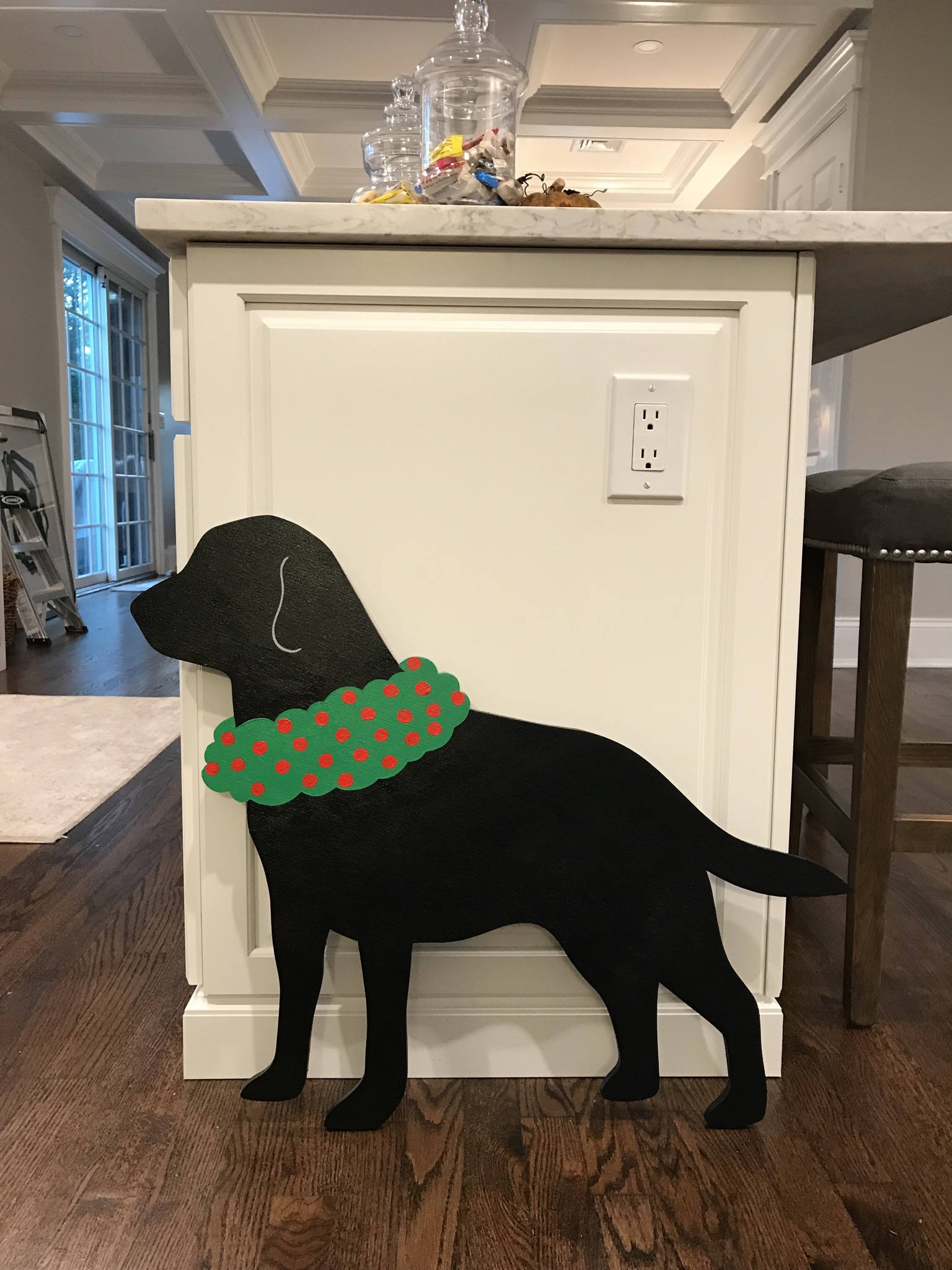 Christmas Labrador With Wreath Outdoor Wood Decoration | Etsy