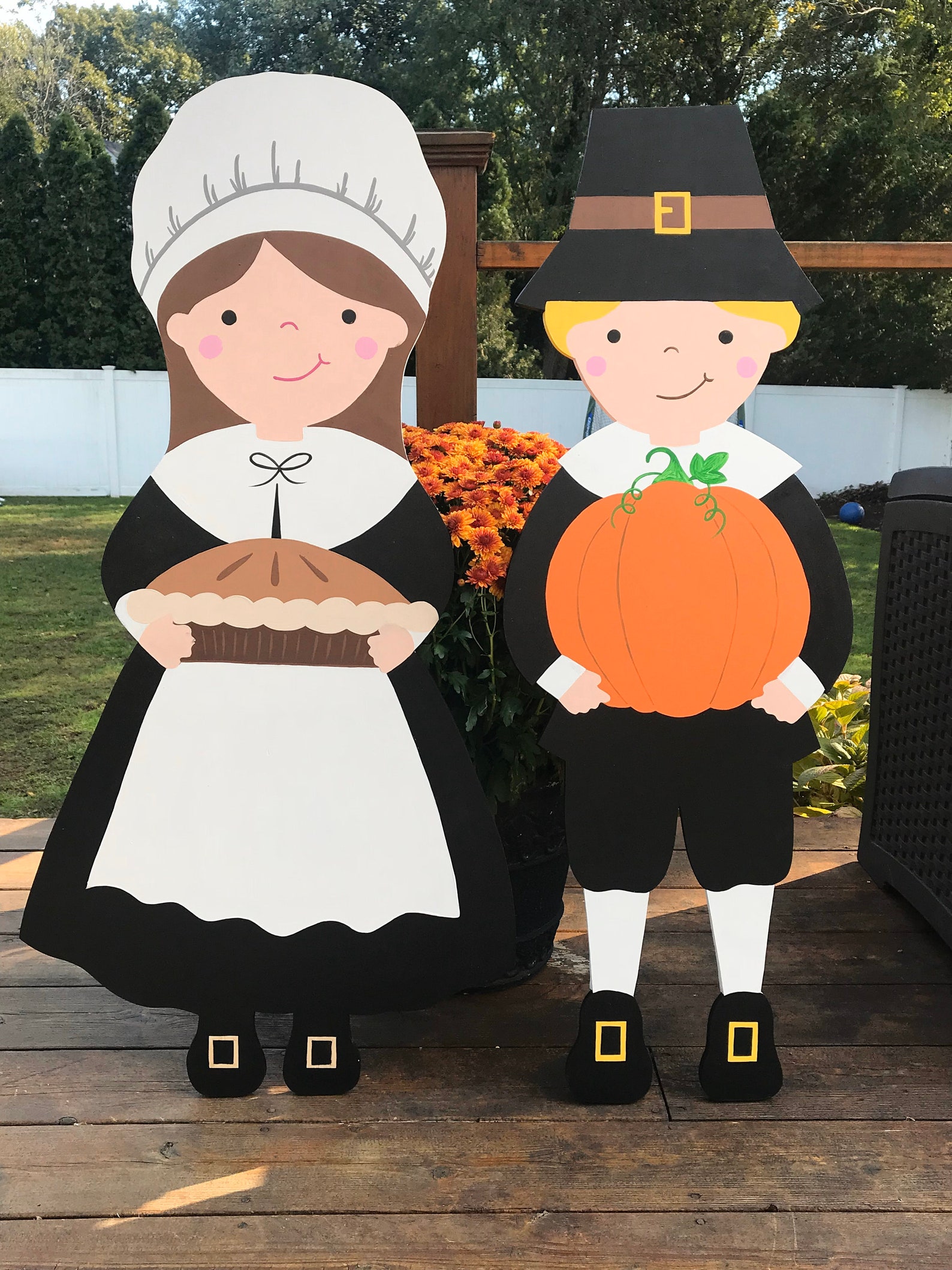 Pilgrim Outdoor Wood Lawn Decoration | Etsy
