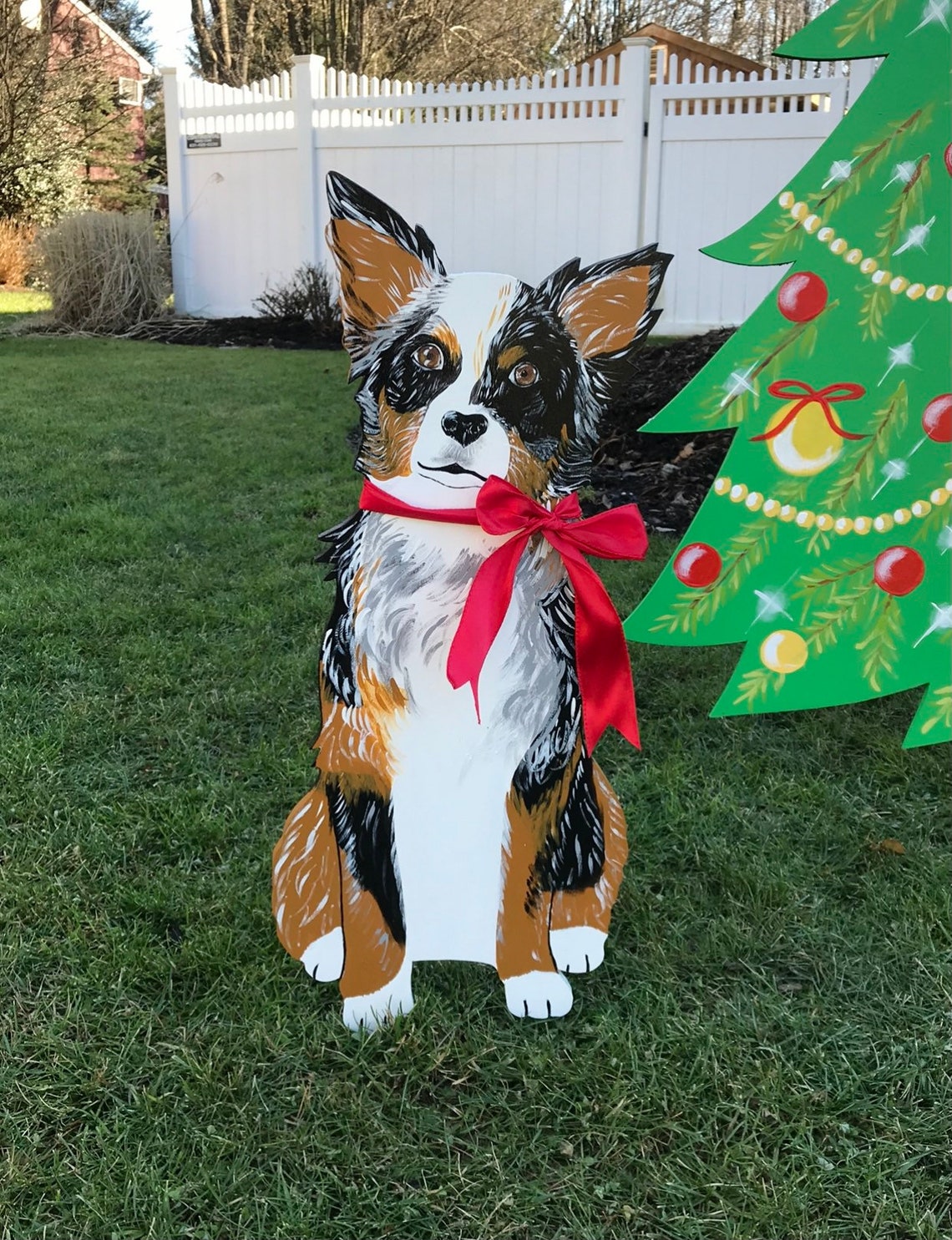 Custom Outdoor Wood Dog Australian Shepherd Decoration | Etsy