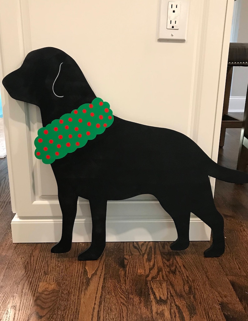 Christmas Labrador With Wreath Outdoor Wood Decoration - Etsy