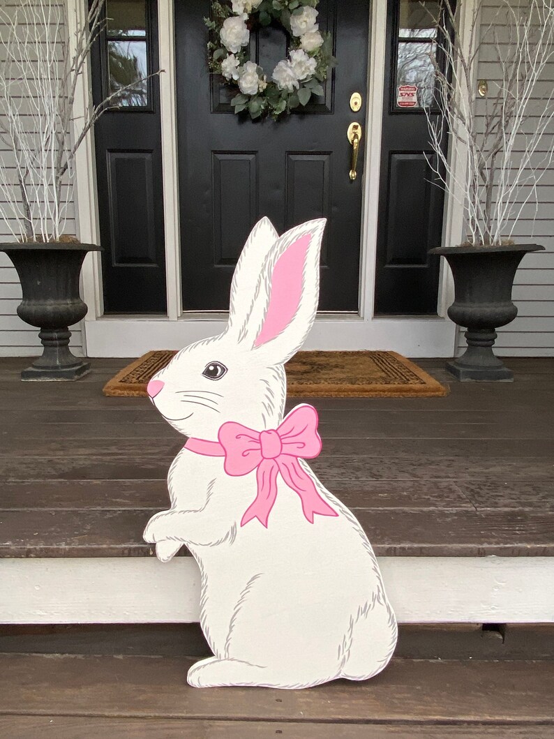 Easter Bunny Wood Outdoor Lawn Decoration - Etsy