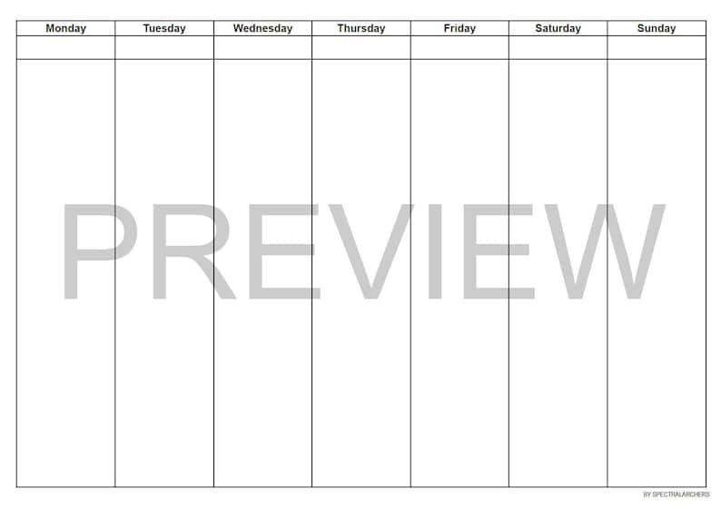 Printable Blank Weekly Calendar Minimalist Planner Template Weekly ...