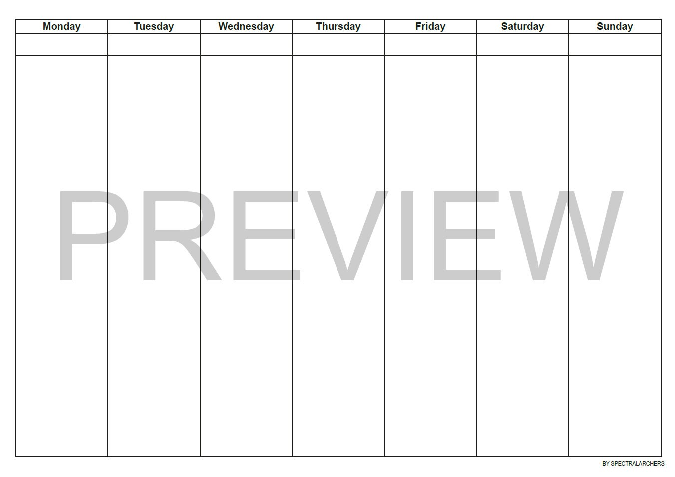 Printable Blank Weekly Calendar Minimalist Planner Template Weekly ...