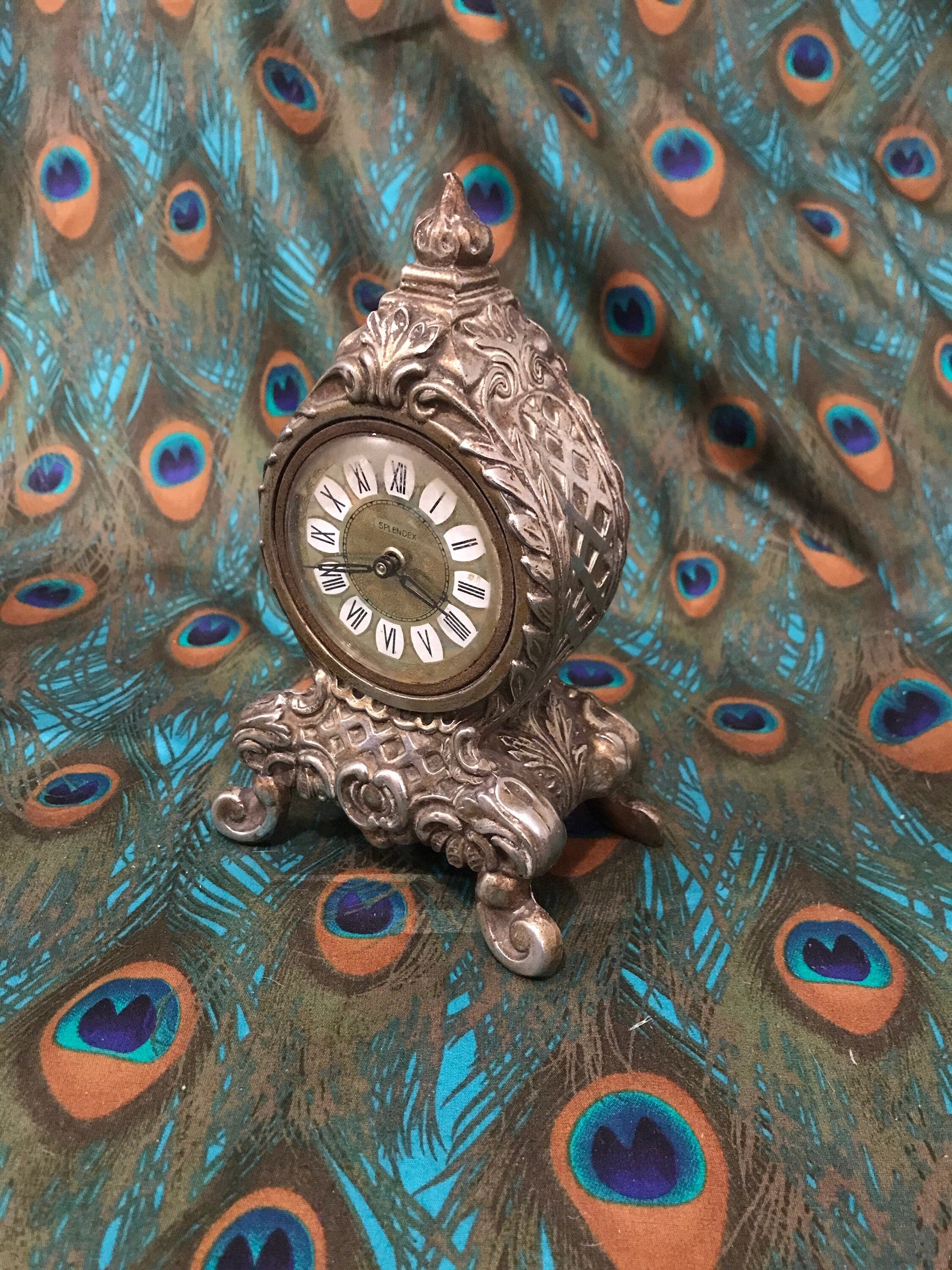 Antique Clock Mantel Display Gilt Gold Decorative Splendex Roman ...