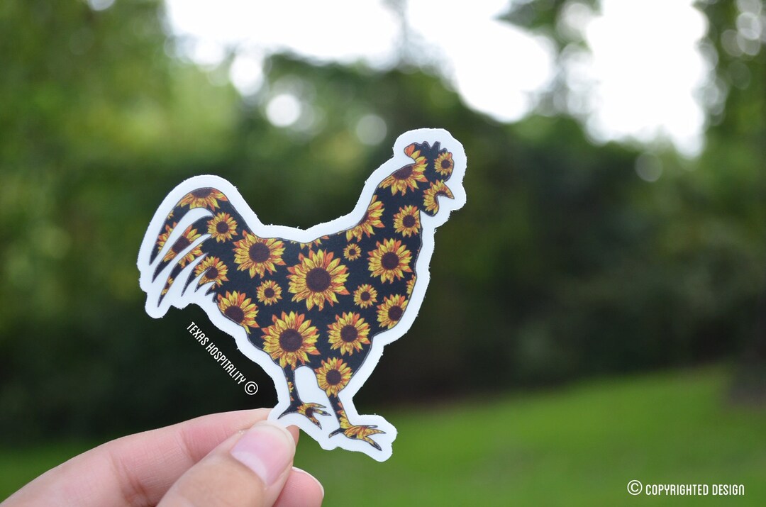 Waterproof Sunflower Rooster© Decal Sticker 3" X 2.74" - Etsy