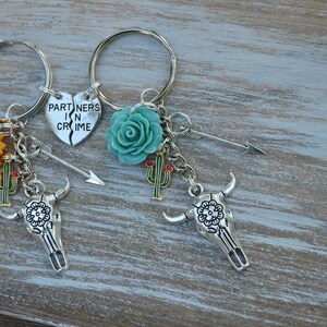 Boho Bull Skull Best Friend Keychain SET || Southwestern, Boho Keychain ...
