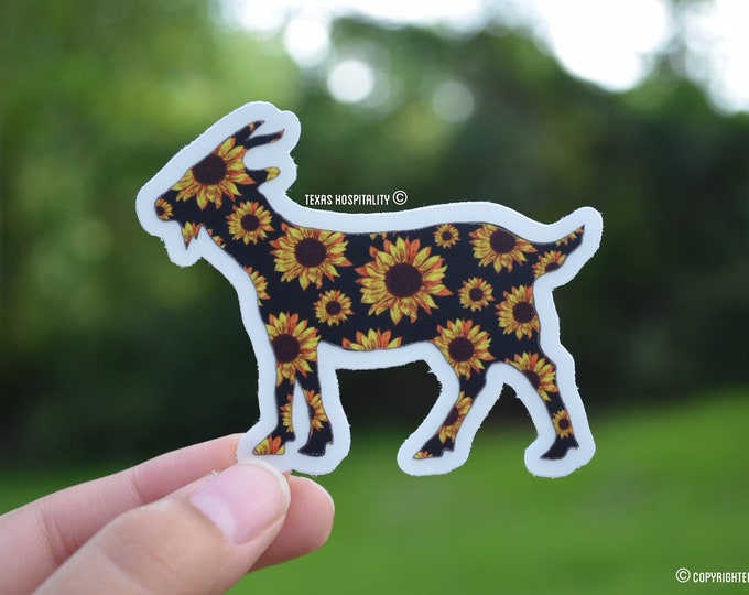Waterproof Sunflower Goat© Decal Sticker 3 X 2.44 | Etsy