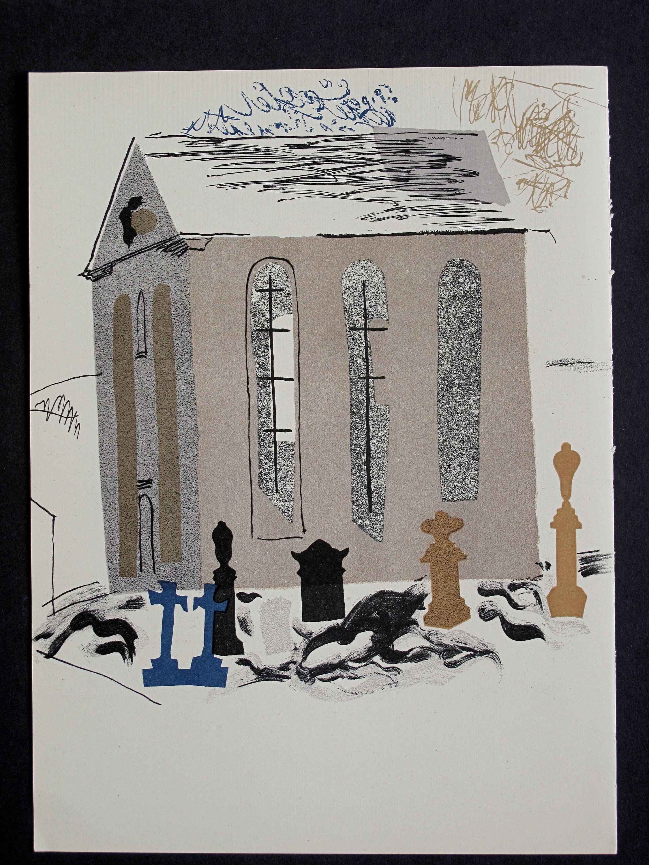 JOHN PIPER Lithographic Illustration From a Collage 'welsh Chapel ...