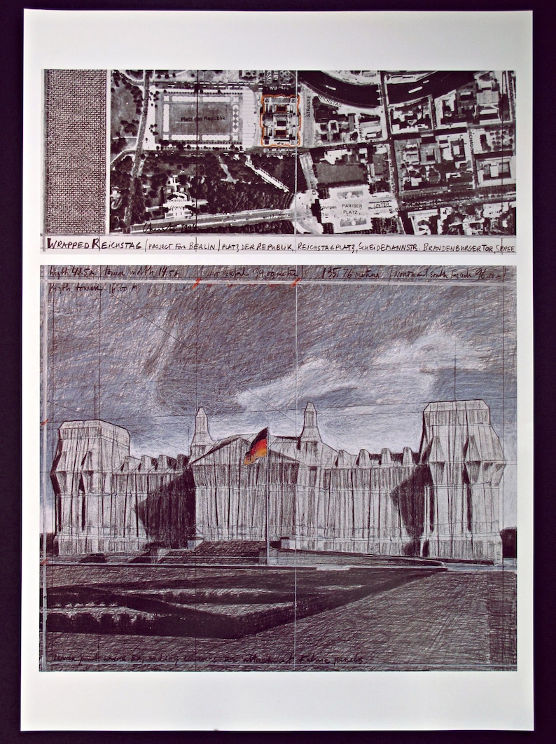 CHRISTO & JEANNE-CLAUDE Wrapped Reichstag, Project for Berlin, 1994 ...