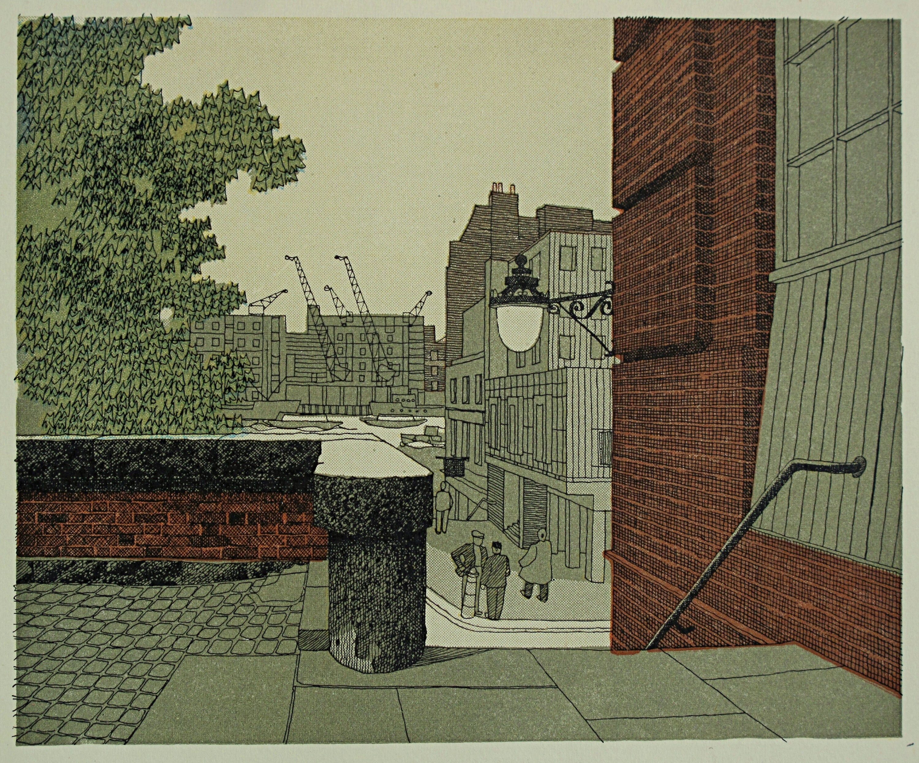 GORDON CULLEN Architectural Press Drawing for City of London, Printed ...