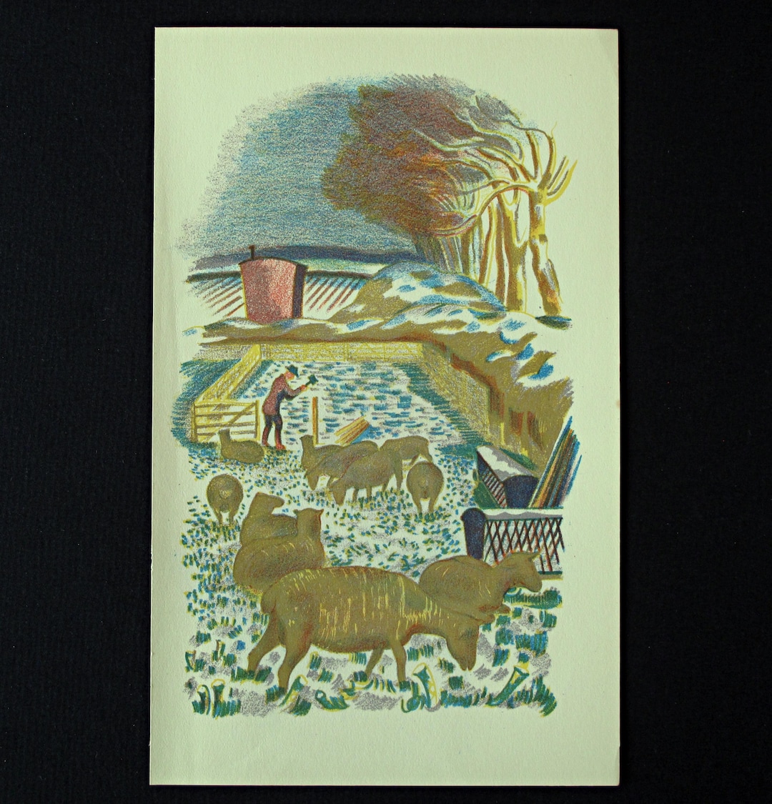 JOHN NASH Lithographic Book Illustration From 1939 1st Edition of 'men ...