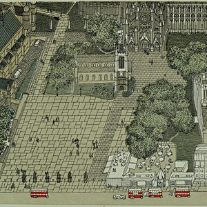 GORDON CULLEN Architectural Press Drawing for City of London, Printed ...