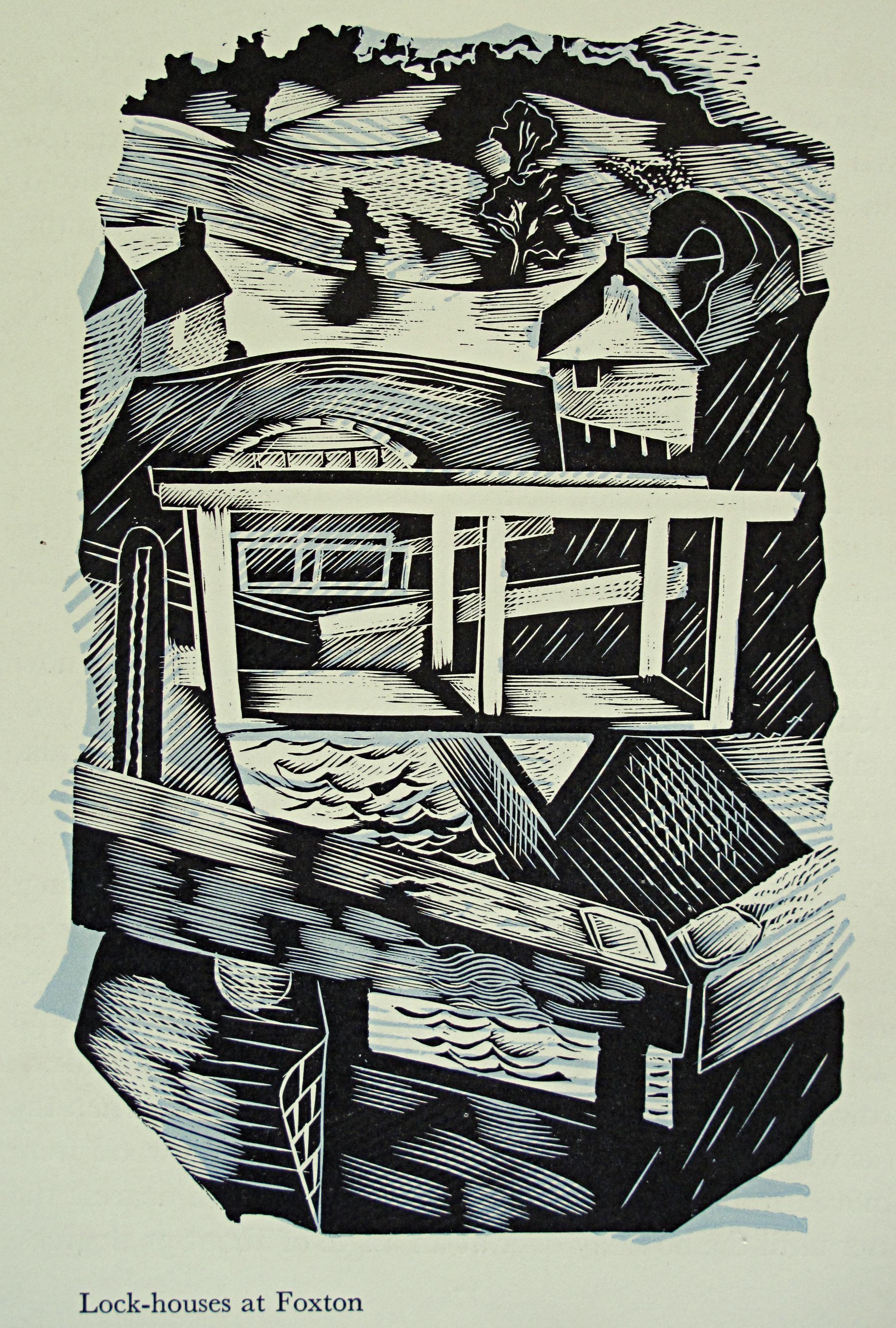 JOHN O'CONNOR Wood Engraving / Linocut Book Illustration From 1950 1st Edition of Canals, Barges ...