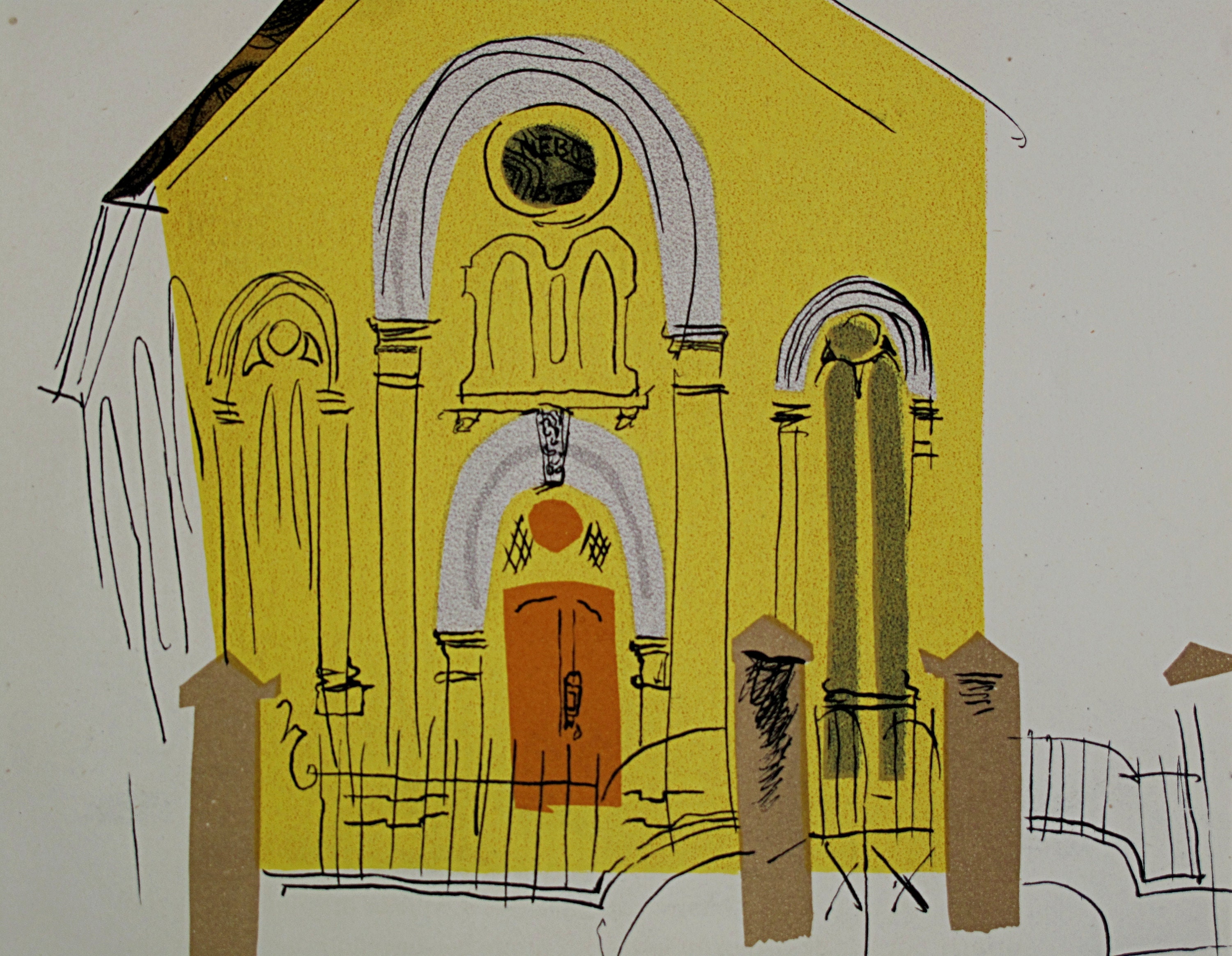 JOHN PIPER Lithographic Illustration From a Collage 'welsh Chapel ...