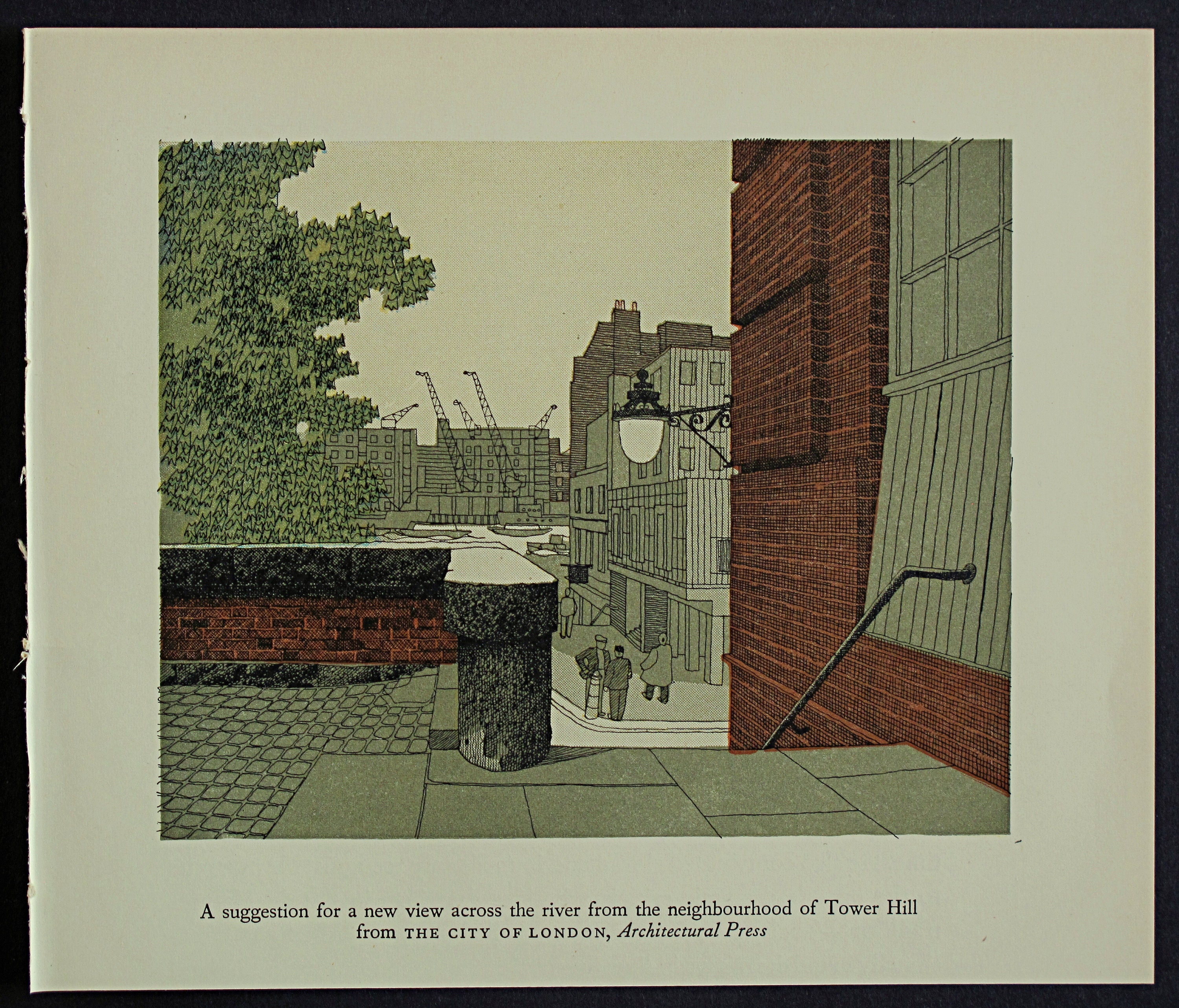 GORDON CULLEN Architectural Press Drawing for City of London, Printed ...