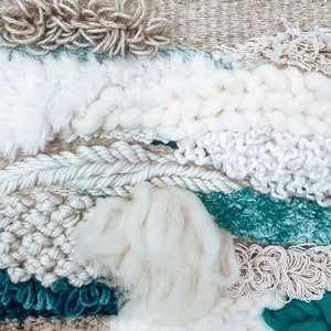 Large Neutral and Blue Wall Hanging. Blue Woven Decor. Bohemian Home ...