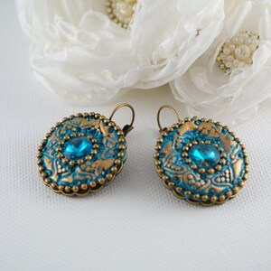 Blue Big Round Drop Earrings sky Blue Boho Ethnic Earrings Azure ...