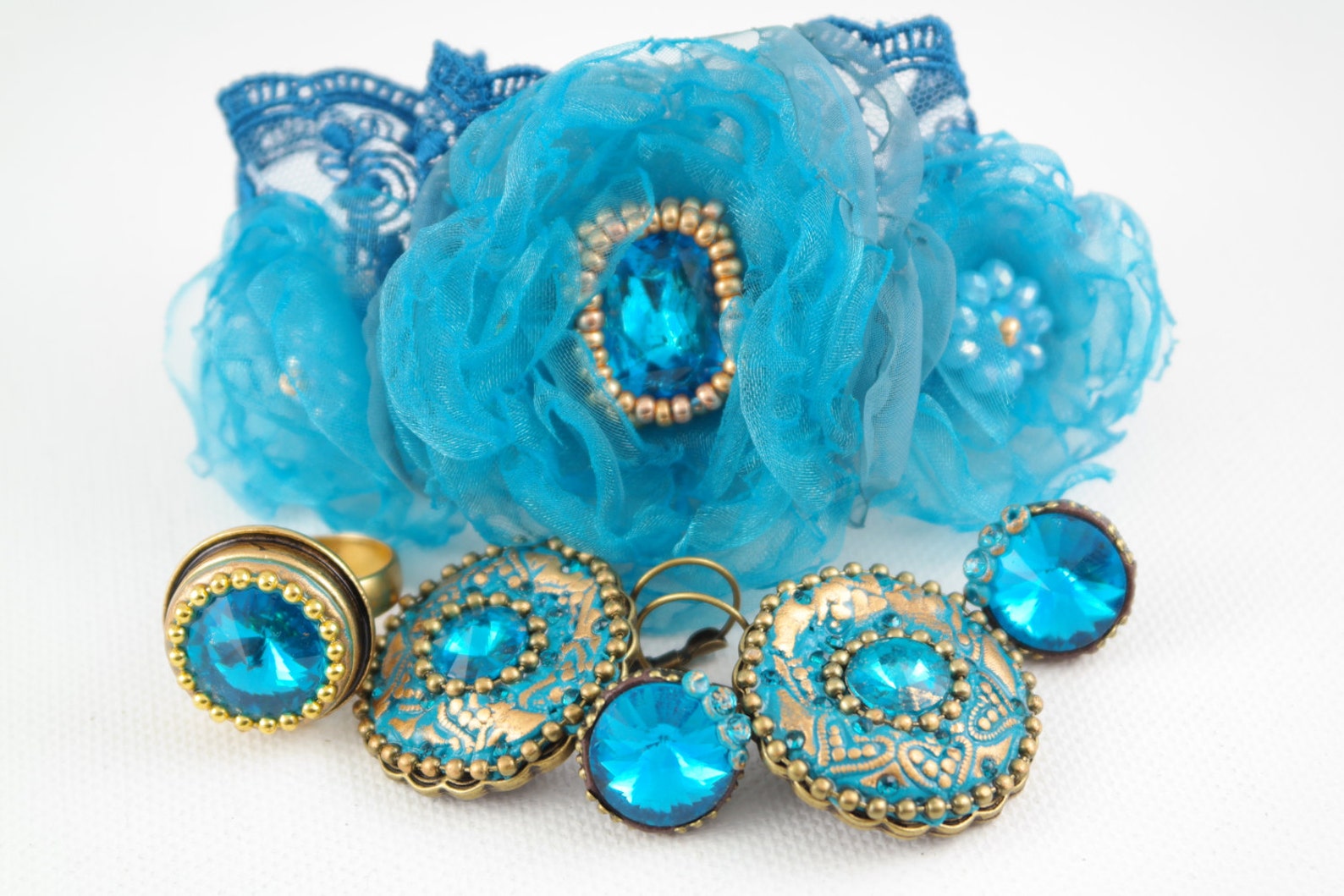 Blue Big Round Drop Earrings sky Blue Boho Ethnic Earrings Azure ...